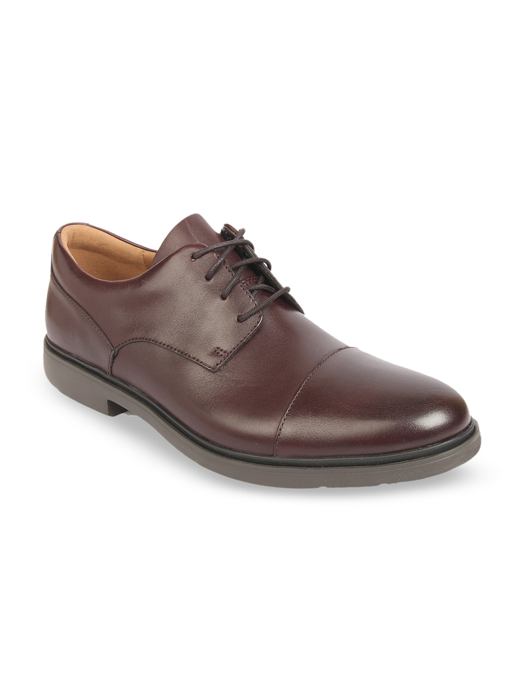 Buy Clarks Men Brown Solid Leather Formal Derbys - Formal Shoes for Men ...