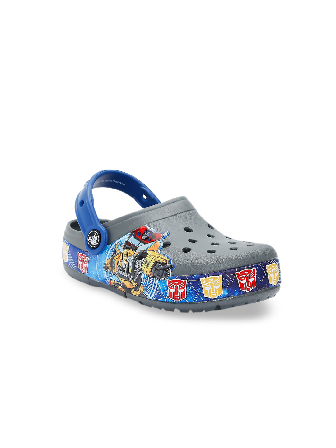 Buy Crocs Funlab Boys Grey Transformers Printed Clogs - Sandals for ...