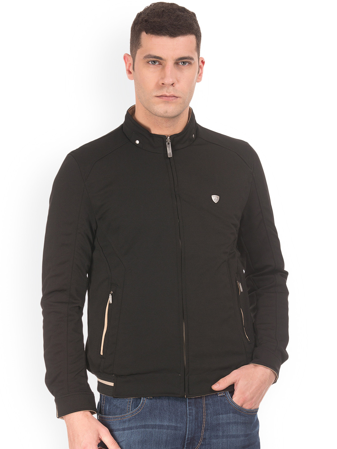 Buy Arrow Sport Men Black Solid Reversible Padded Jacket - Jackets for ...