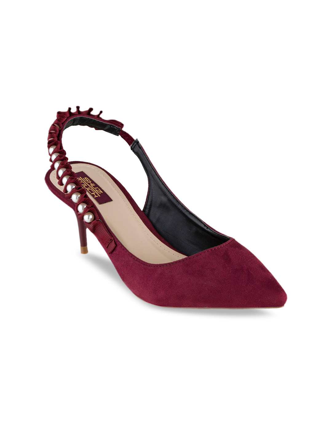Buy SHUZ TOUCH Women Maroon Solid Pumps - Heels for Women 8812705 | Myntra