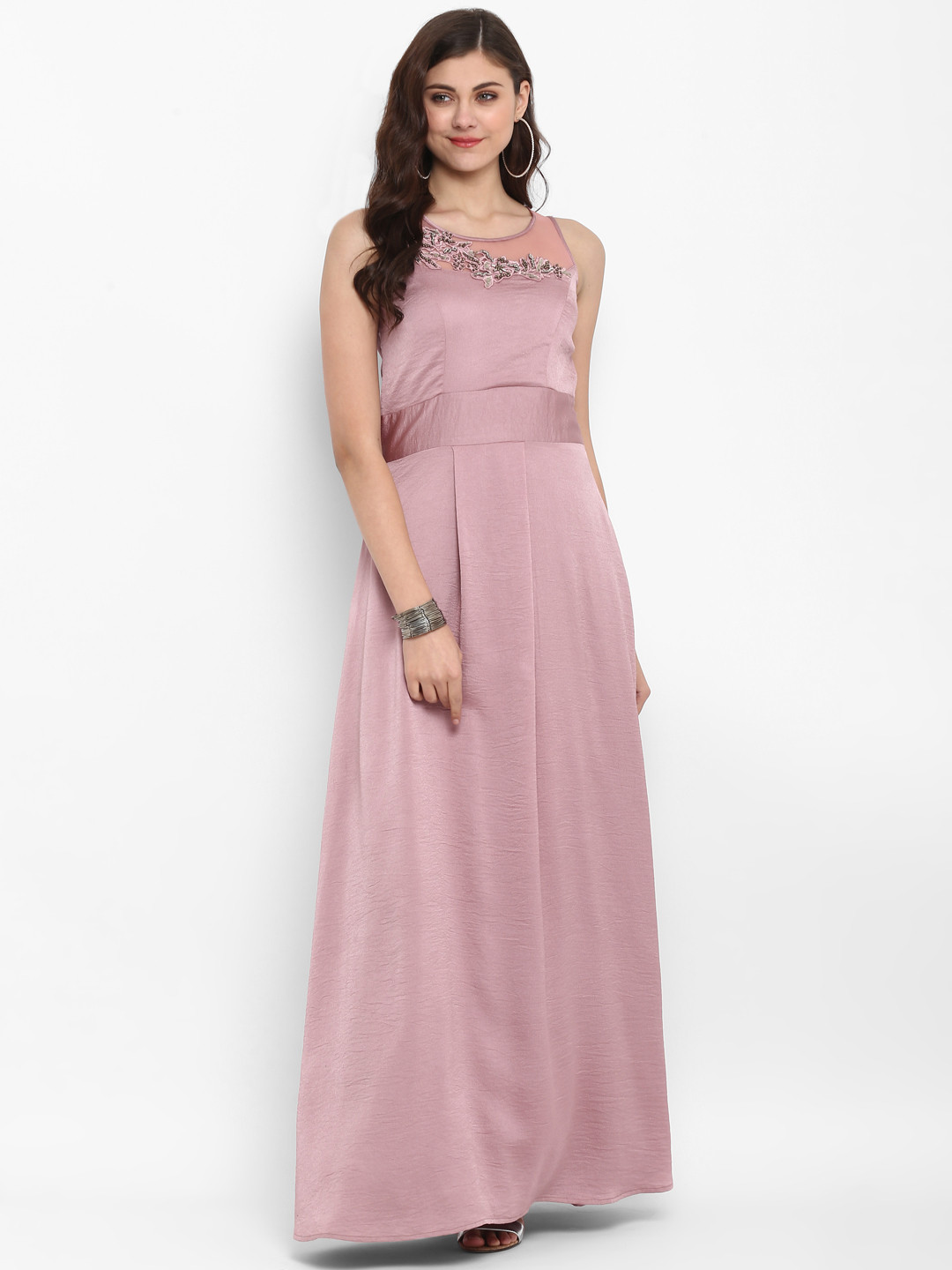 Buy Taurus Women Pink Embellished Maxi Dress - Dresses for Women ...