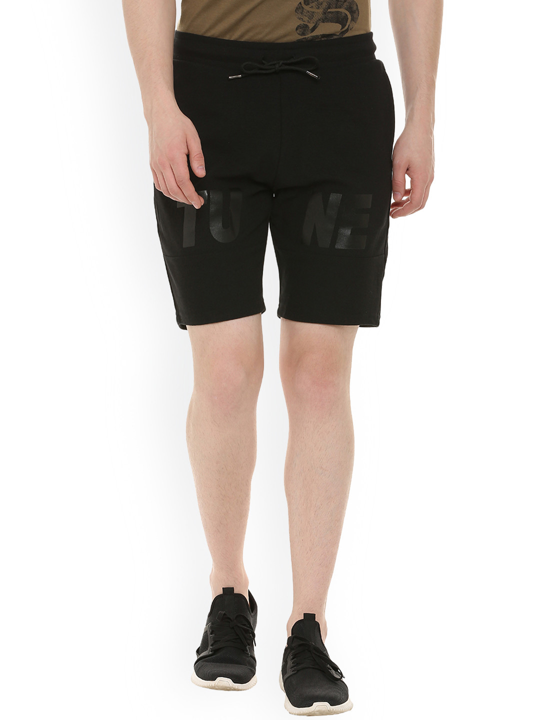 Buy People Men Black Printed Regular Fit Regular Shorts - Shorts for ...