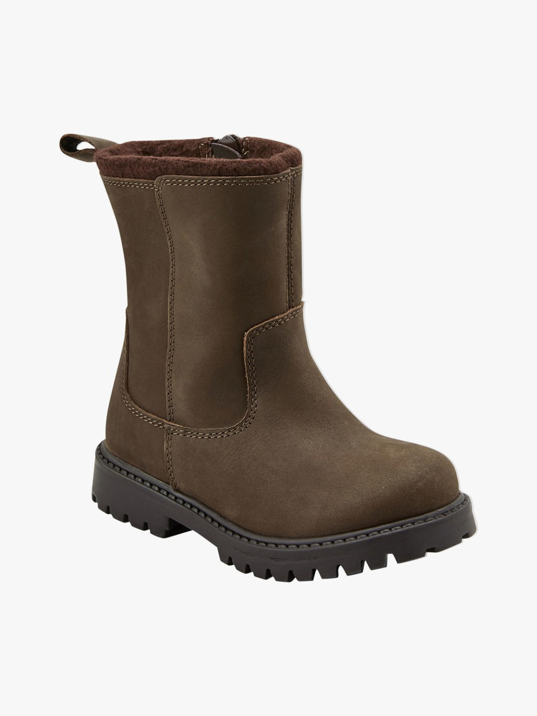 Buy Next Boys Brown Solid Leather High Top Flat Boots Casual Shoes