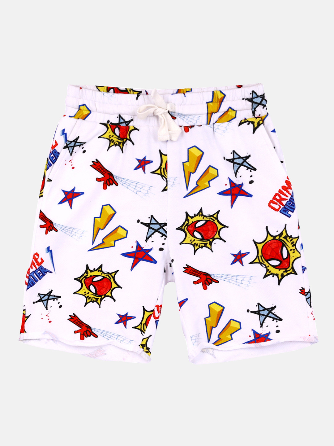 Buy QUANCIOUS Boys White Printed Regular Fit Regular Shorts - Shorts ...