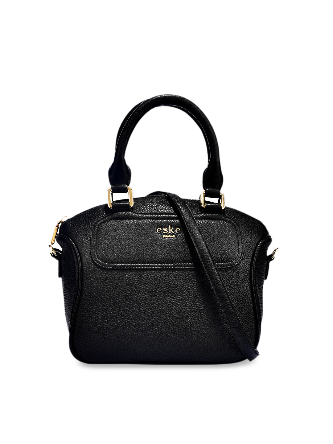 Buy Eske Black Solid Leather Handheld Bag - Handbags for Women 9088875 ...