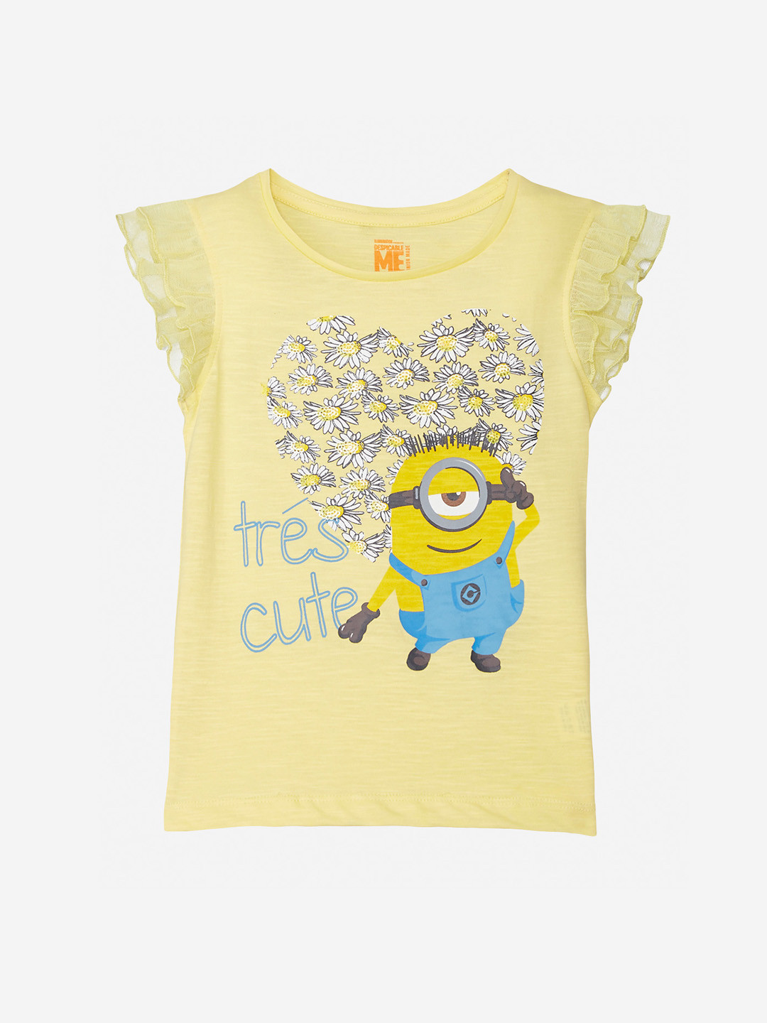 Buy Minions Featured Yellow Pure Cotton Tshirt For Girls - Tops for ...