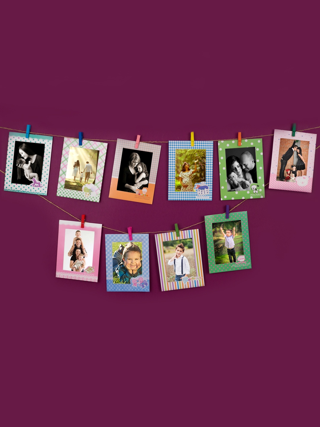 Buy Golden Peacock Set Of 10 Cardboard Rectangular Photo Frames Photo Frames For Unisex