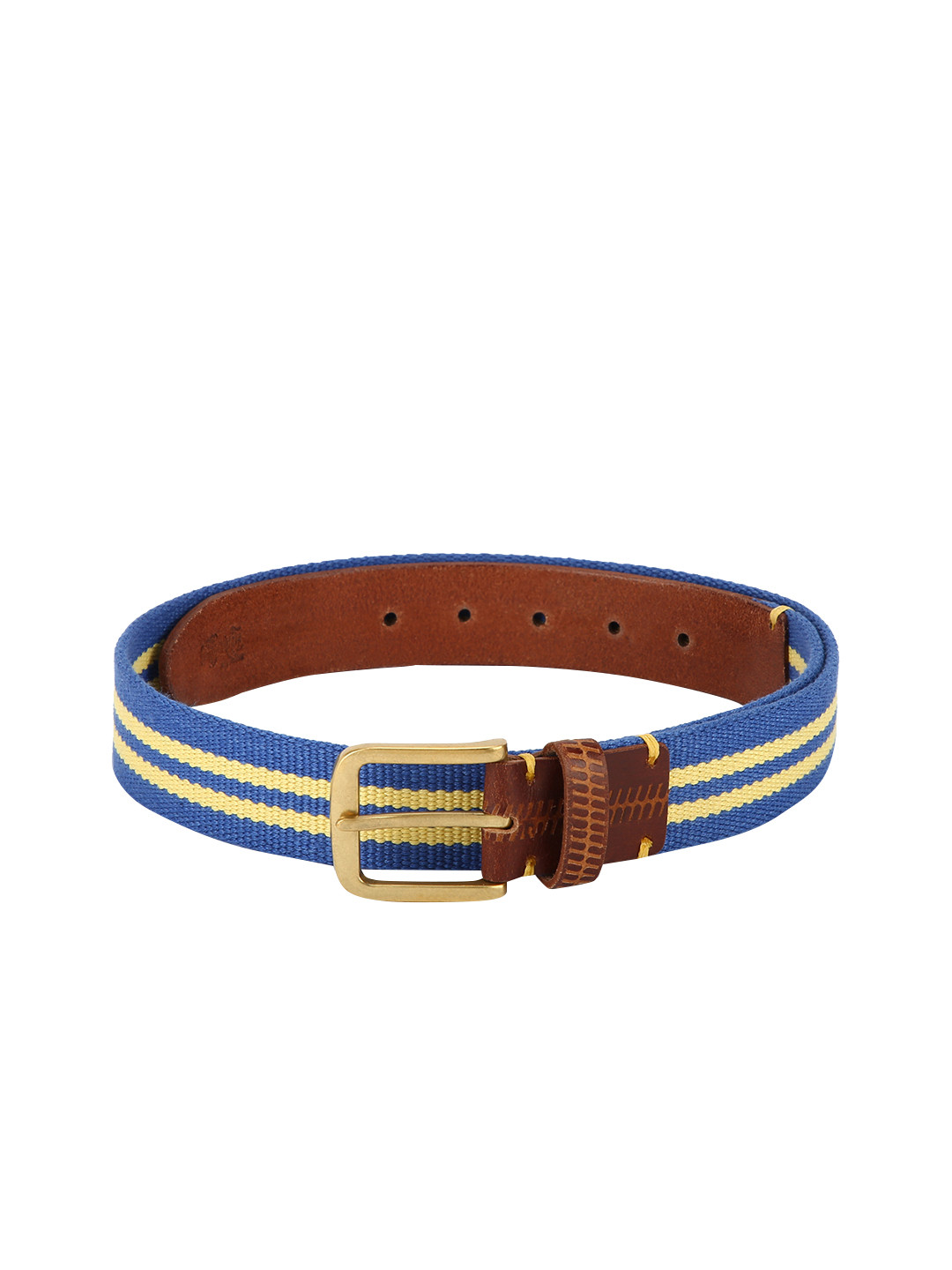 Buy Calligraphy Men Blue & Brown Striped Belt - Belts for Men 9203501 ...