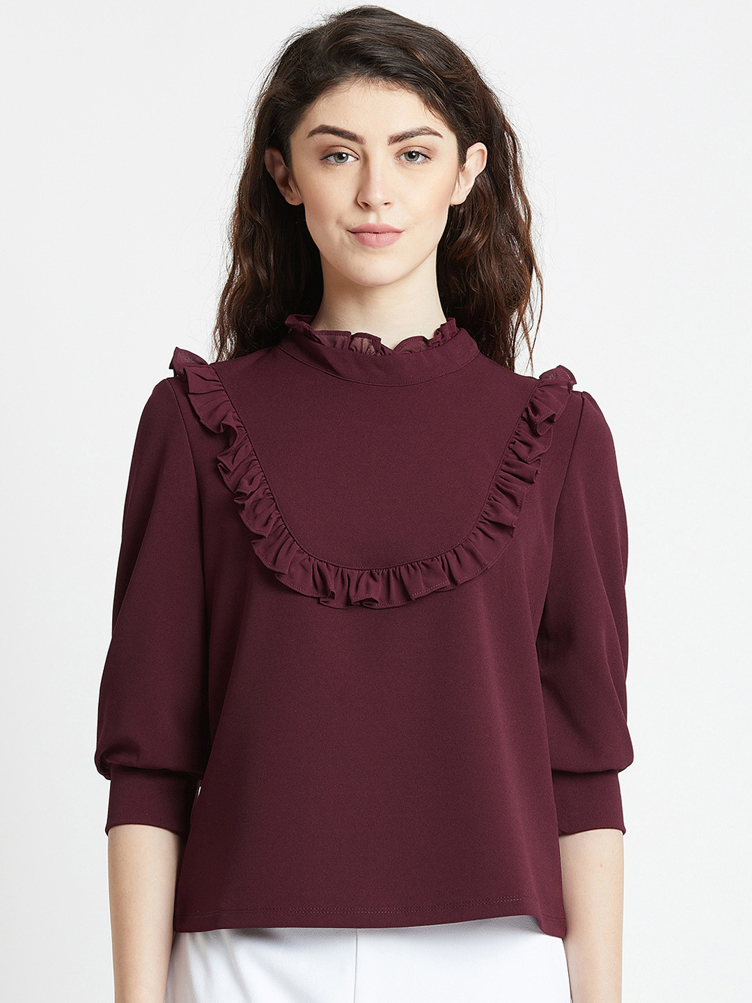 Buy COVER STORY Women Maroon Solid Top - Tops for Women 9201477 | Myntra