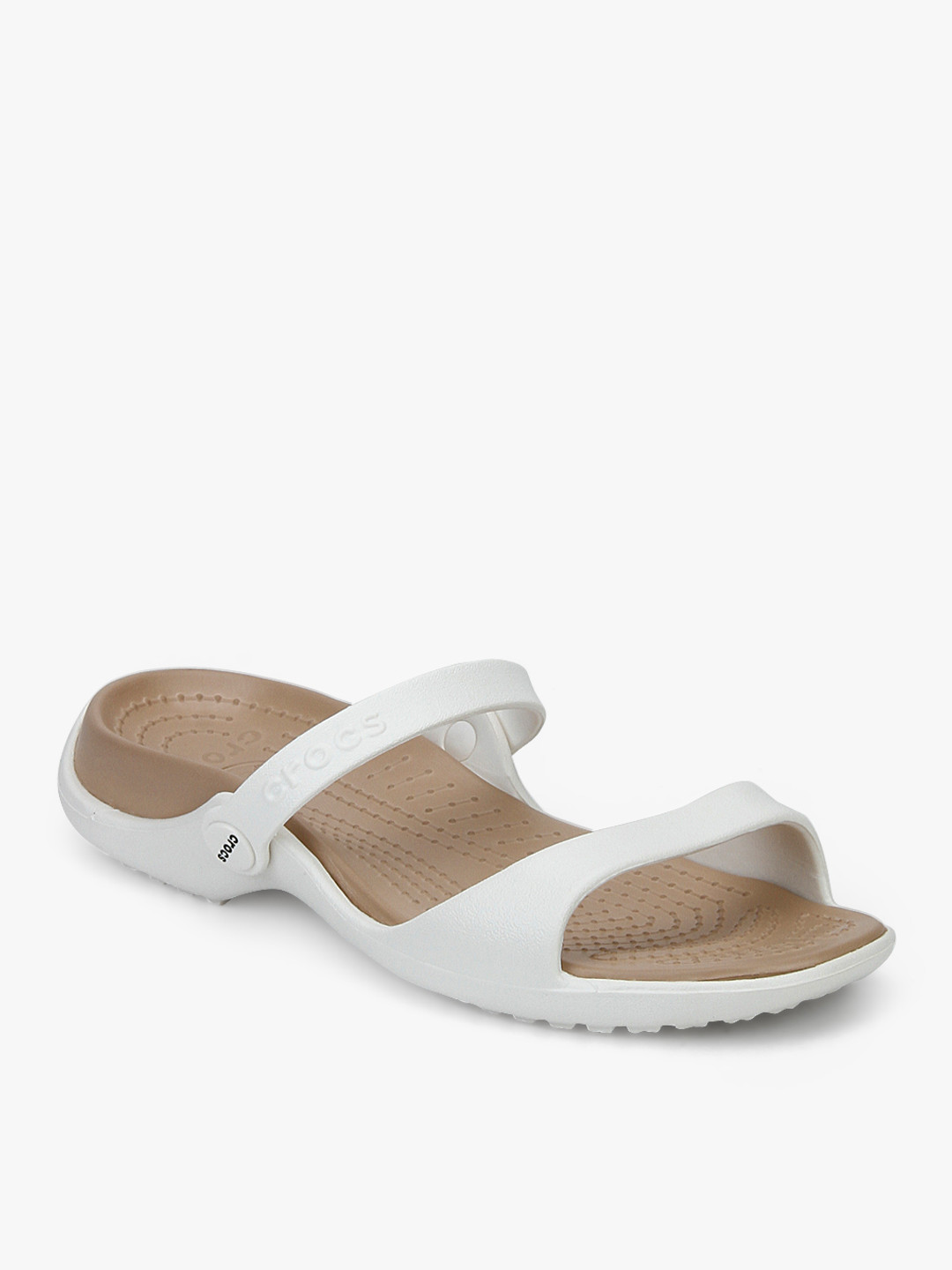 Buy Crocs Women Off White Solid Open Toe Flats - Flats for Women ...