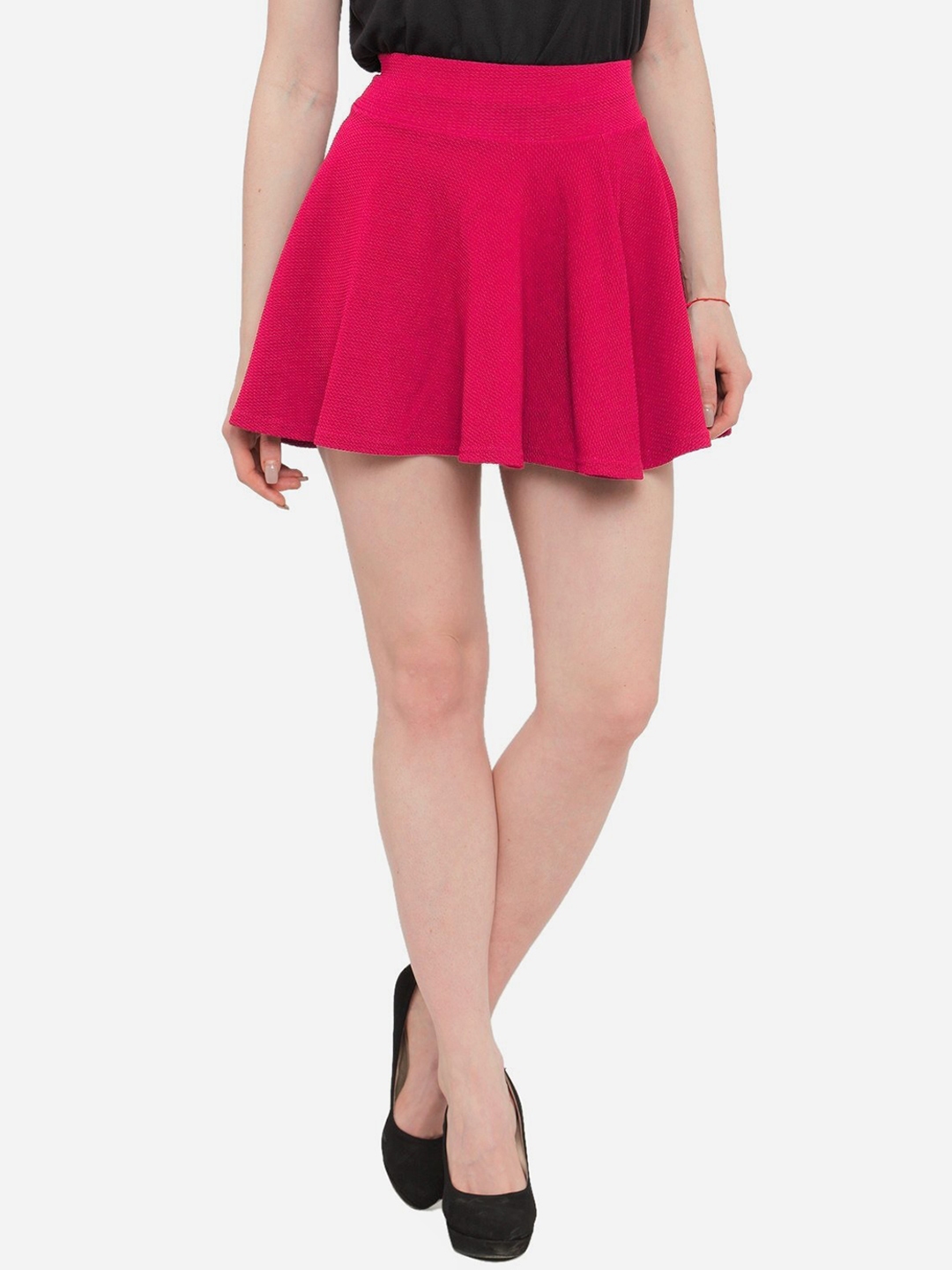 Buy N Gal Women Magenta Solid Flared Mini Skirt Skirts For Women