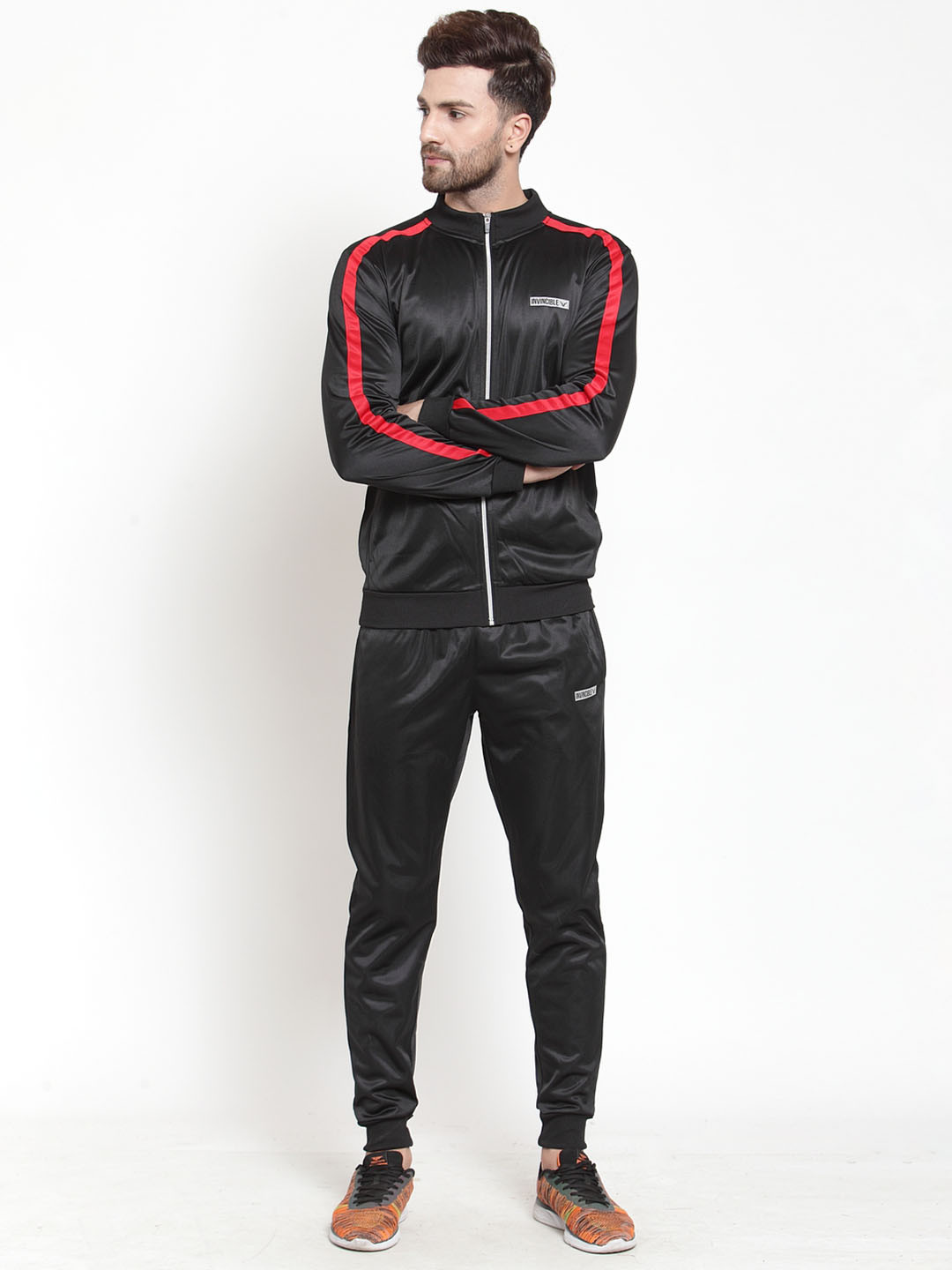 Buy Invincible Men Black Solid Tracksuit - Tracksuits for Men 9763215 ...