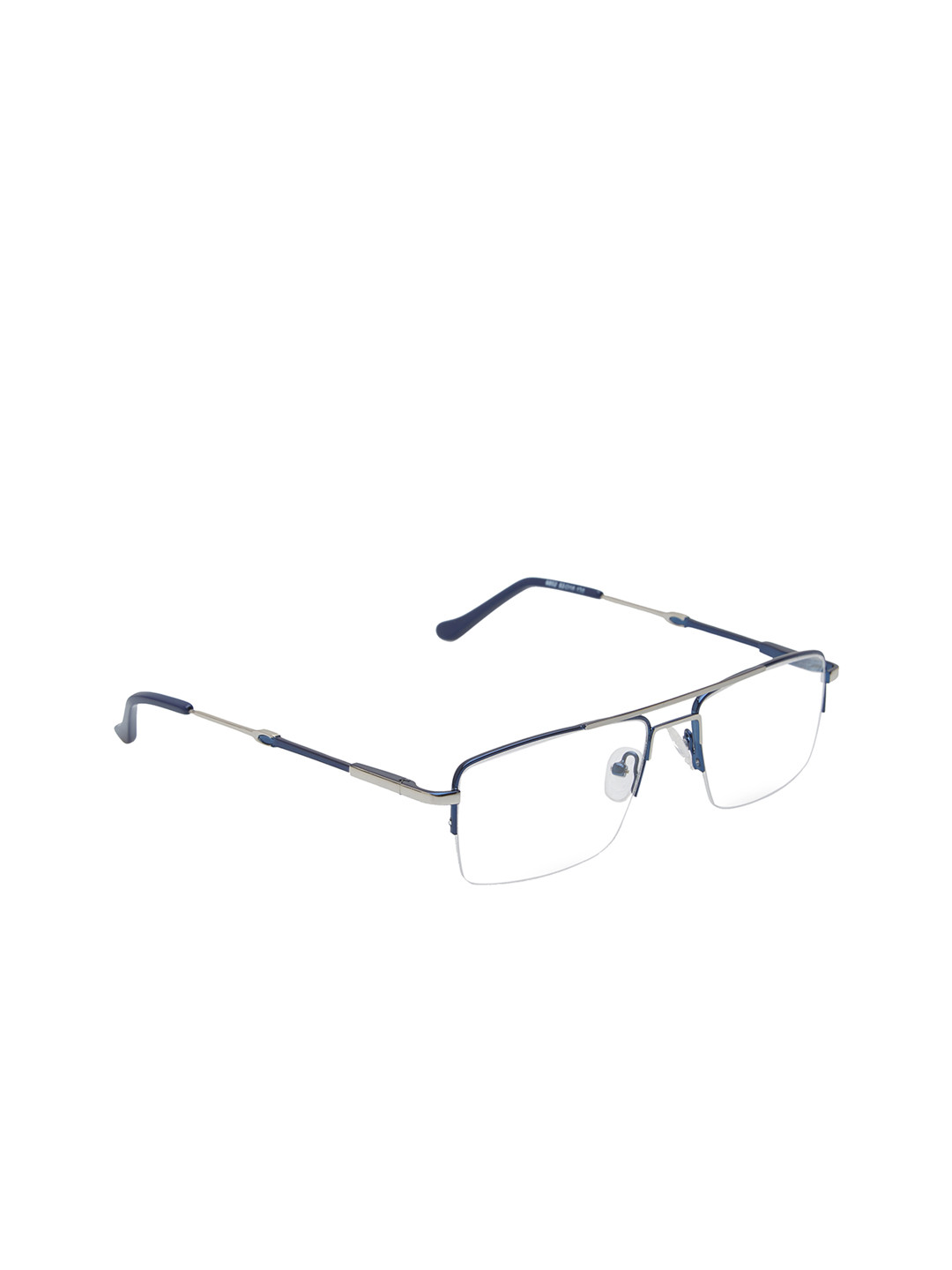 Buy VAST Unisex Blue Solid Half Rim Rectangle Frames FRAME_6852_SPRING ...