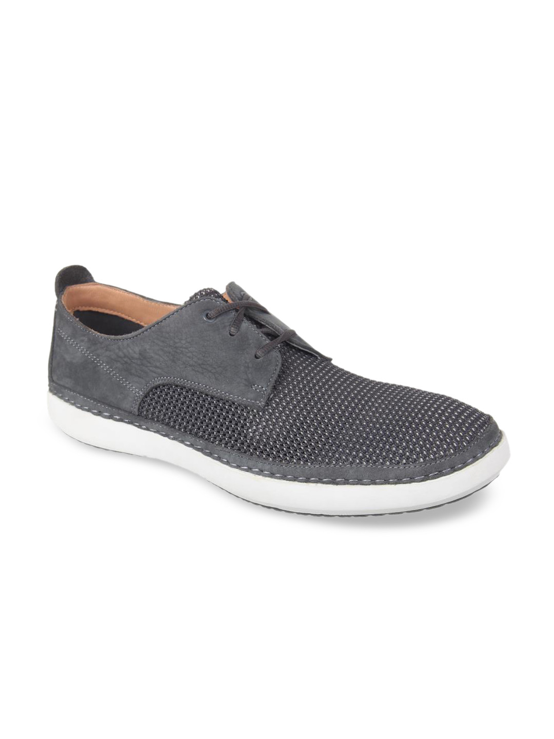 Buy Clarks Men Grey Leather Sneakers - Casual Shoes for Men 9802485 ...