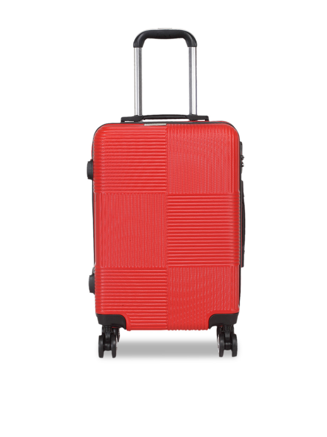 Buy Teakwood Leathers Red Textured Hard Sided Small Trolley Bag ...