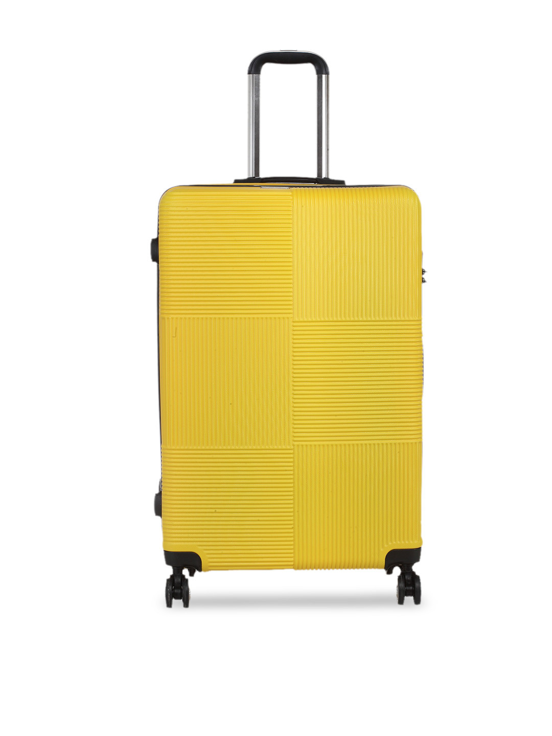 Buy Teakwood Leathers Yellow Textured Hard Sided Large Trolley Bag ...