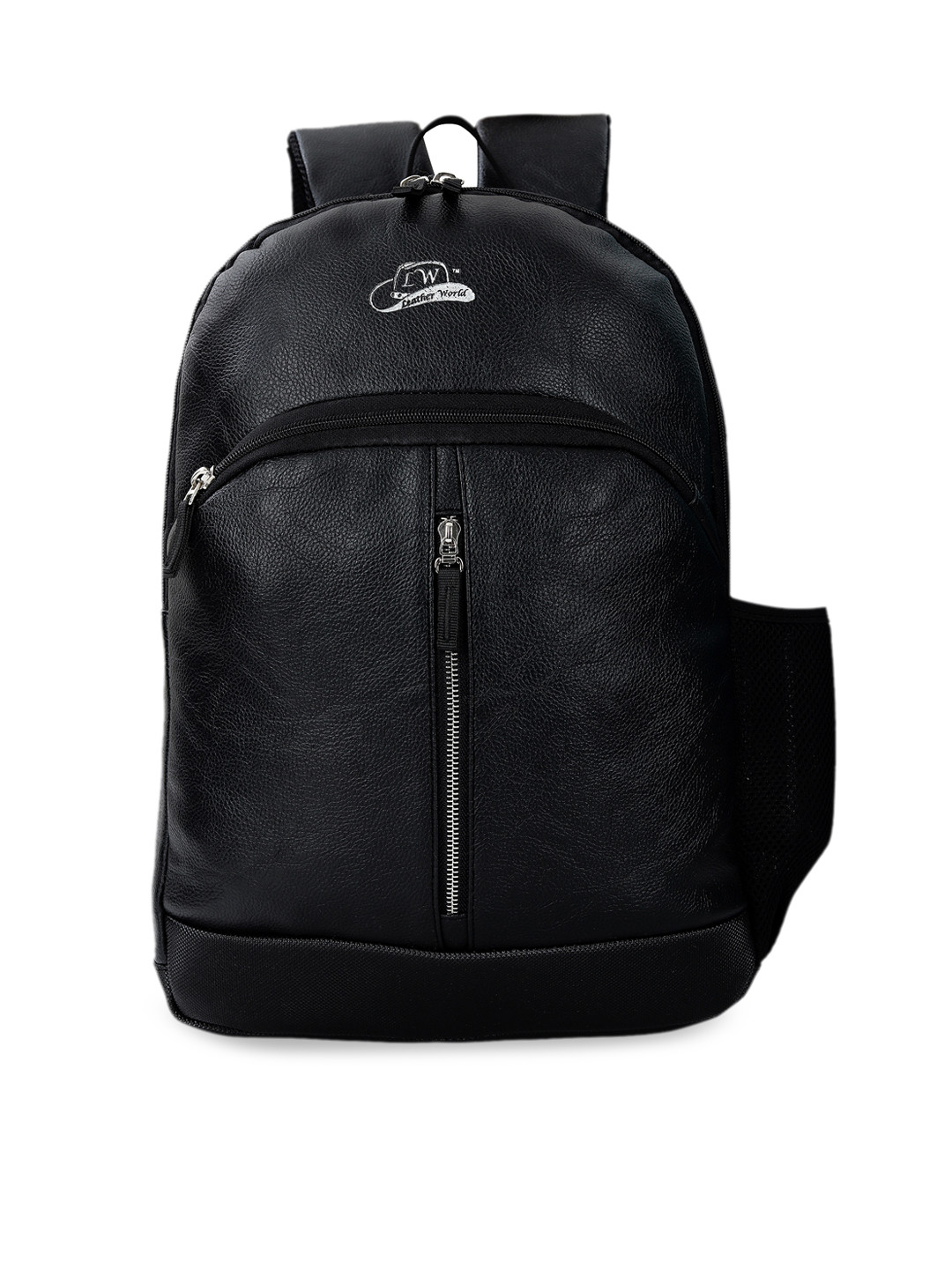 Buy Leather World Unisex Black Solid Backpack - Backpacks for Unisex ...