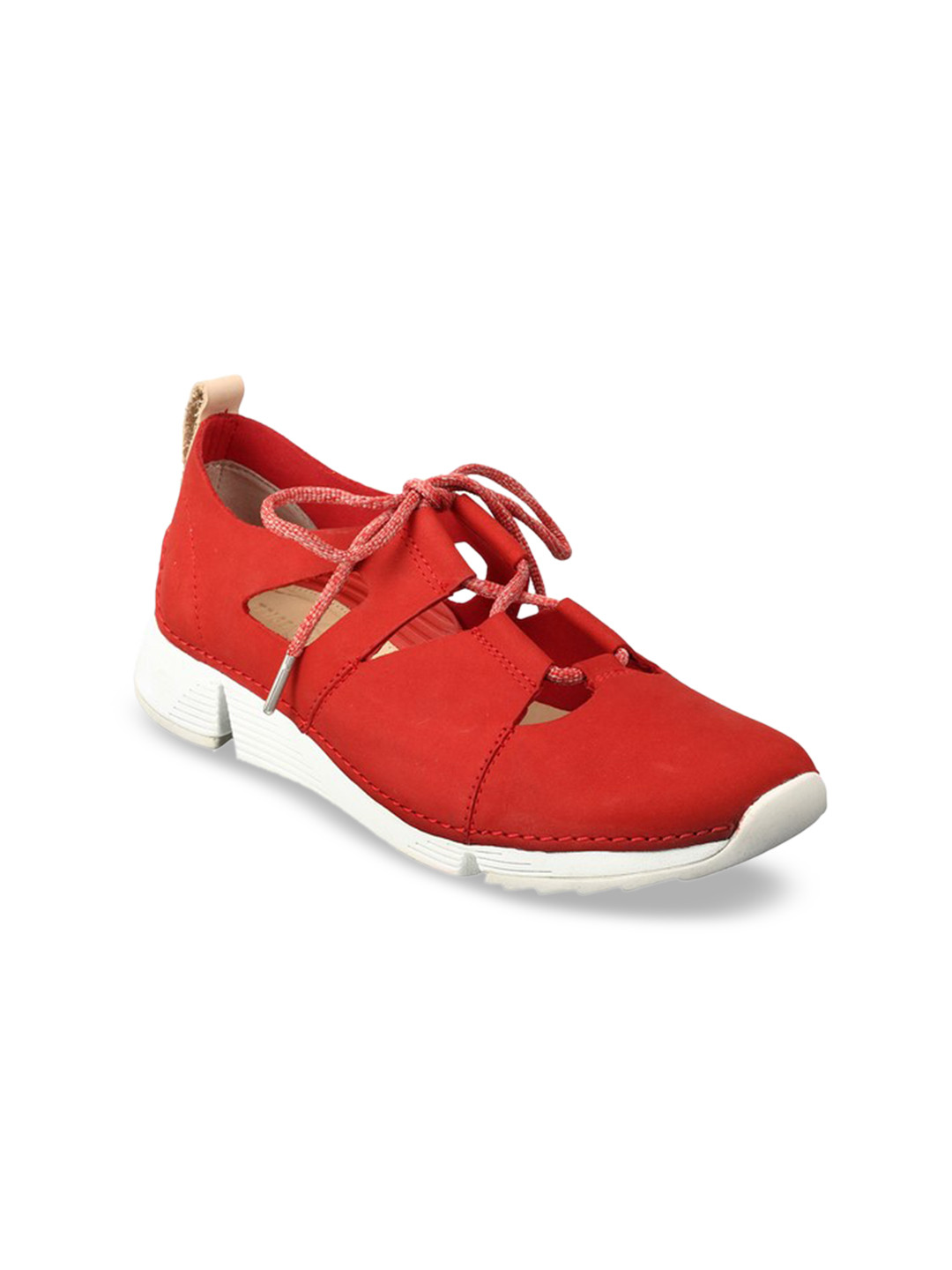 Buy Clarks Women Maroon Leather Flatforms - Casual Shoes for Women ...