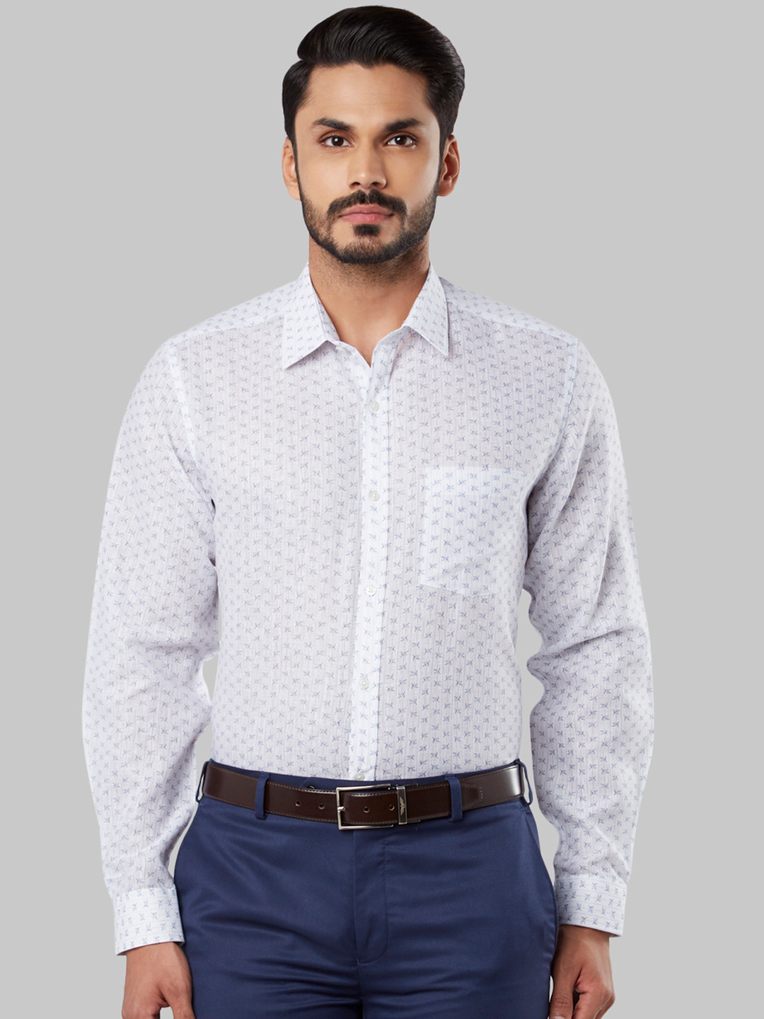 Buy Next Look Men White Regular Fit Printed Formal Shirt - Shirts for ...