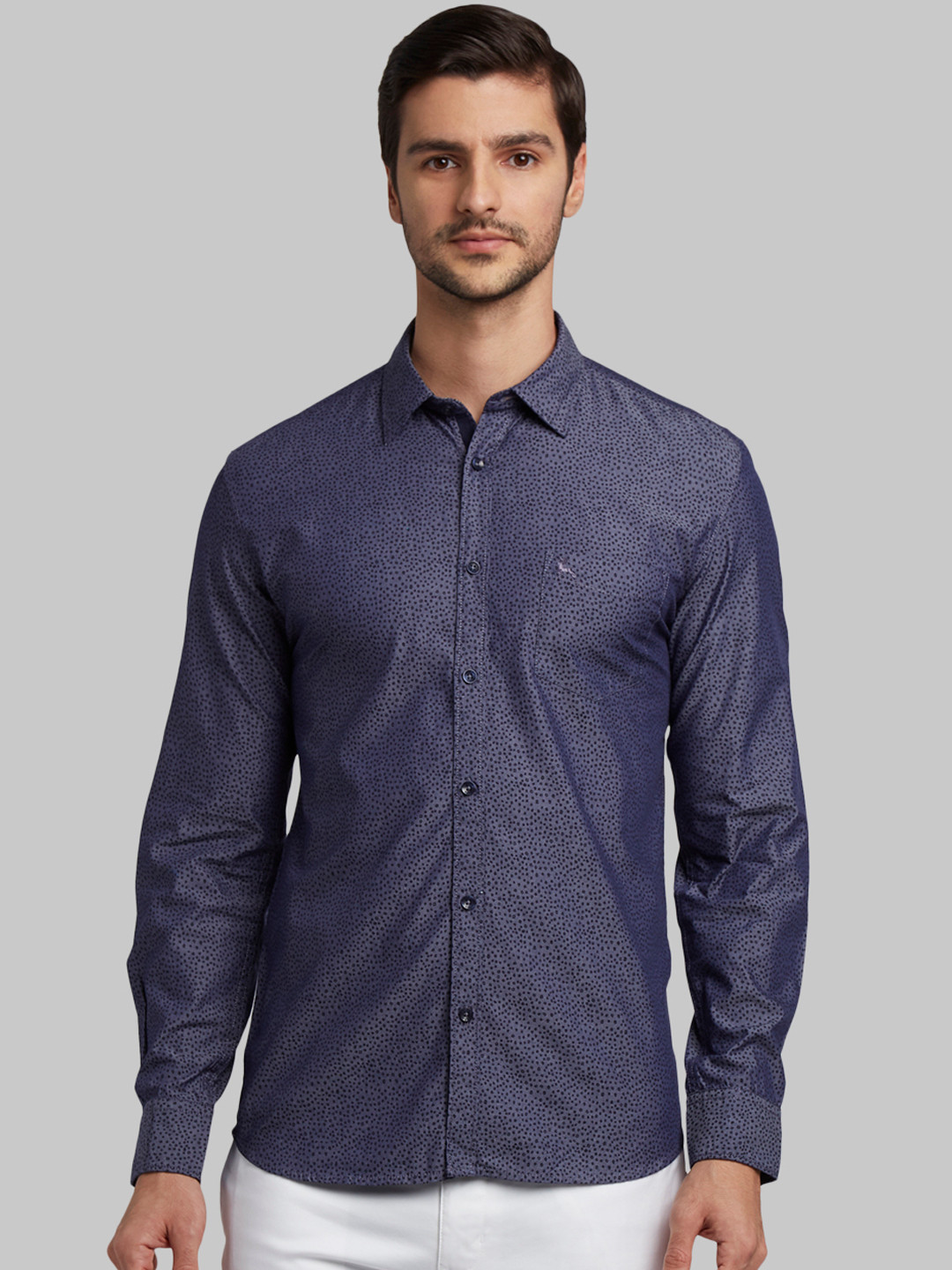 Buy Parx Men Blue Slim Fit Printed Casual Shirt - Shirts for Men ...