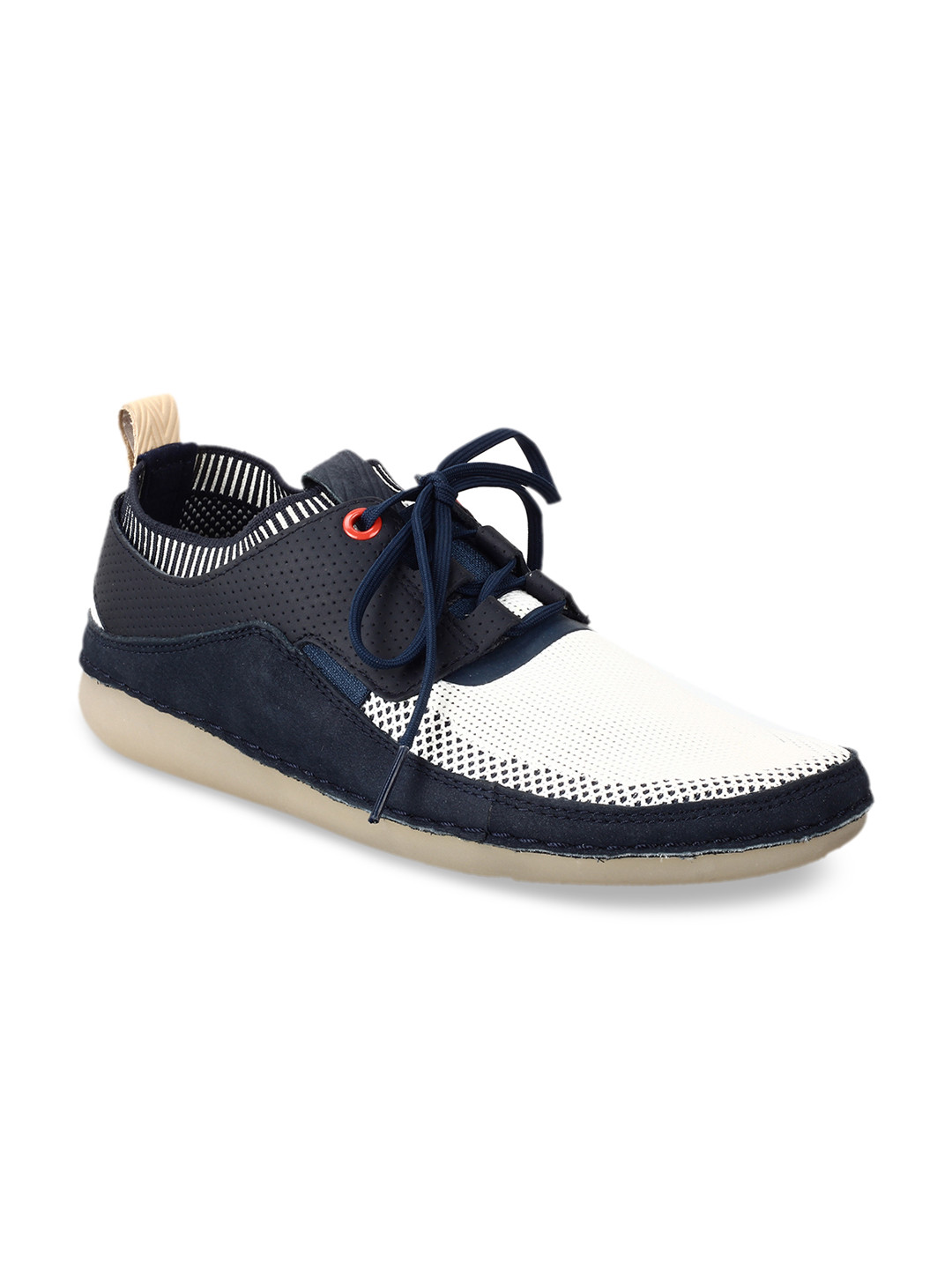 Buy Clarks Women Navy Blue Leather Sneakers - Casual Shoes for Women ...