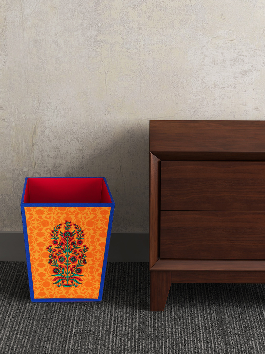 Buy SEJ By Nisha Gupta Mustard Yellow & Blue Printed Wooden Open Dry ...