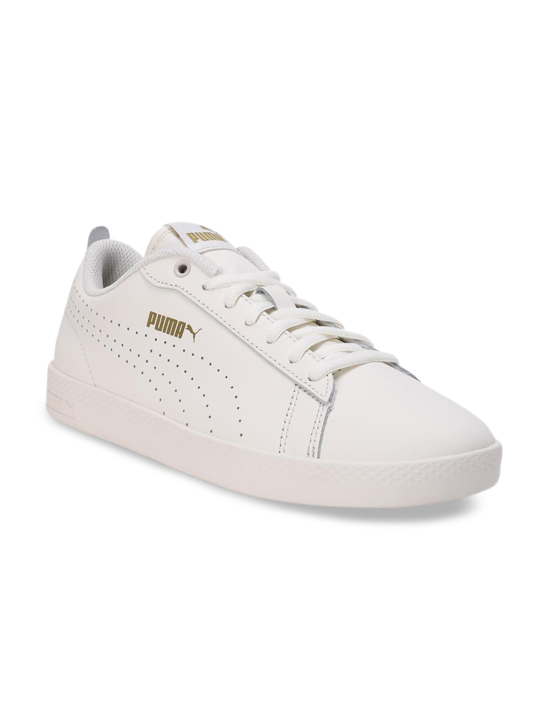 Buy Puma Women Off White Smash Wns V2 L Perf Whisper Sneakers - Casual ...