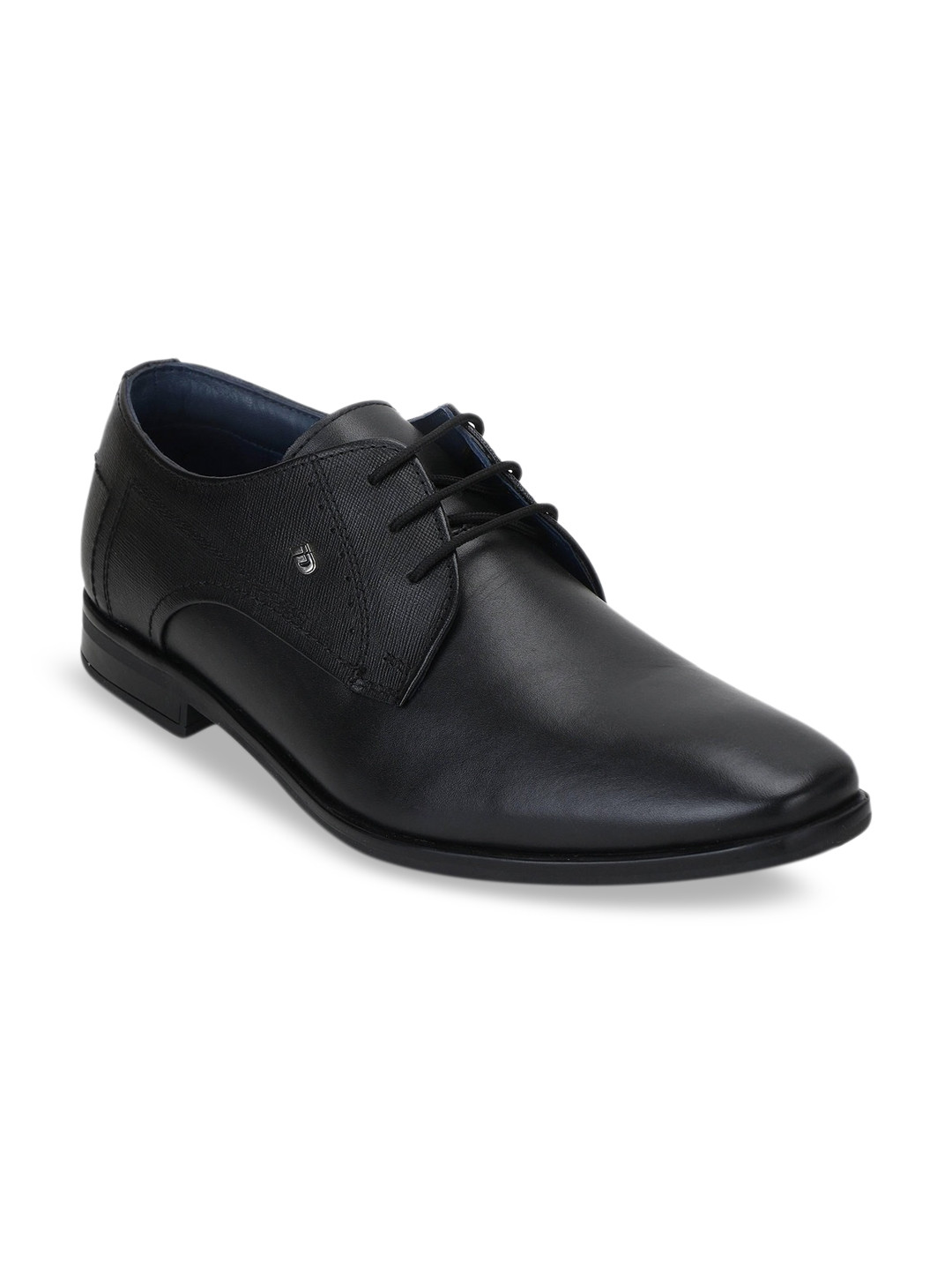 Buy ID Men Black Solid Formal Leather Derbys - Formal Shoes for Men ...