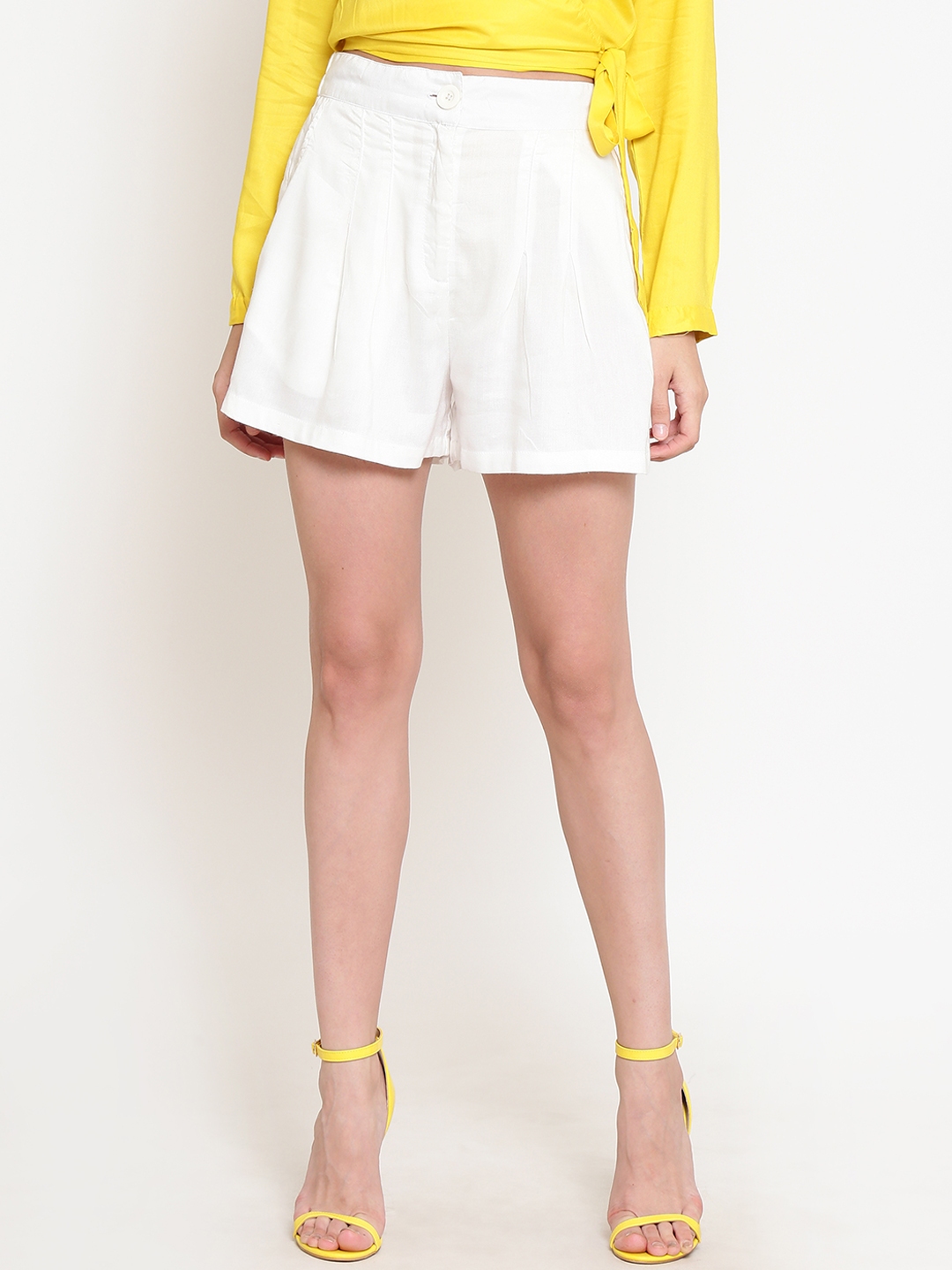 Buy Sera Women White Solid Loose Fit Regular Shorts Shorts For Women 10035887 Myntra