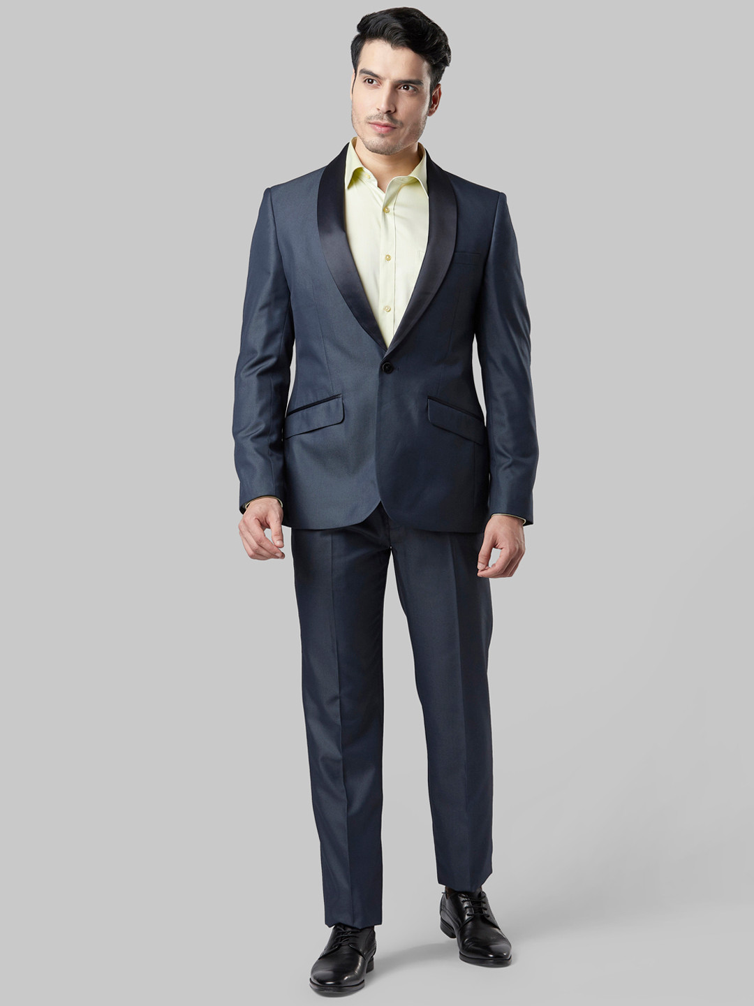 Buy Raymond Men Blue Solid Regular Fit Tuxedo Suit - Suits for Men ...