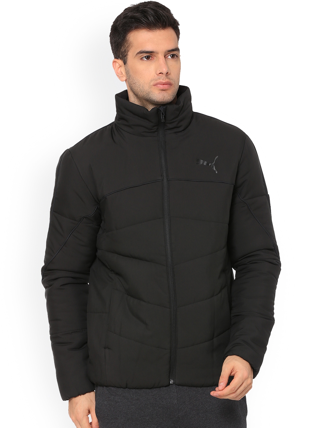 Buy Puma Men Black Solid Jacket - Jackets for Men 10063917 | Myntra