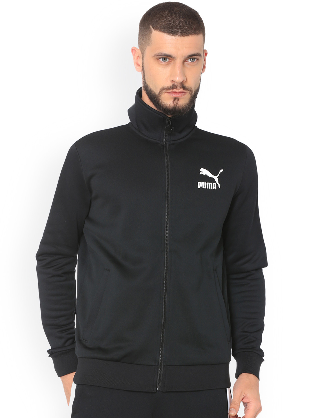 Buy Puma Men Black Colourblocked Track Jacket - Jackets for Men ...