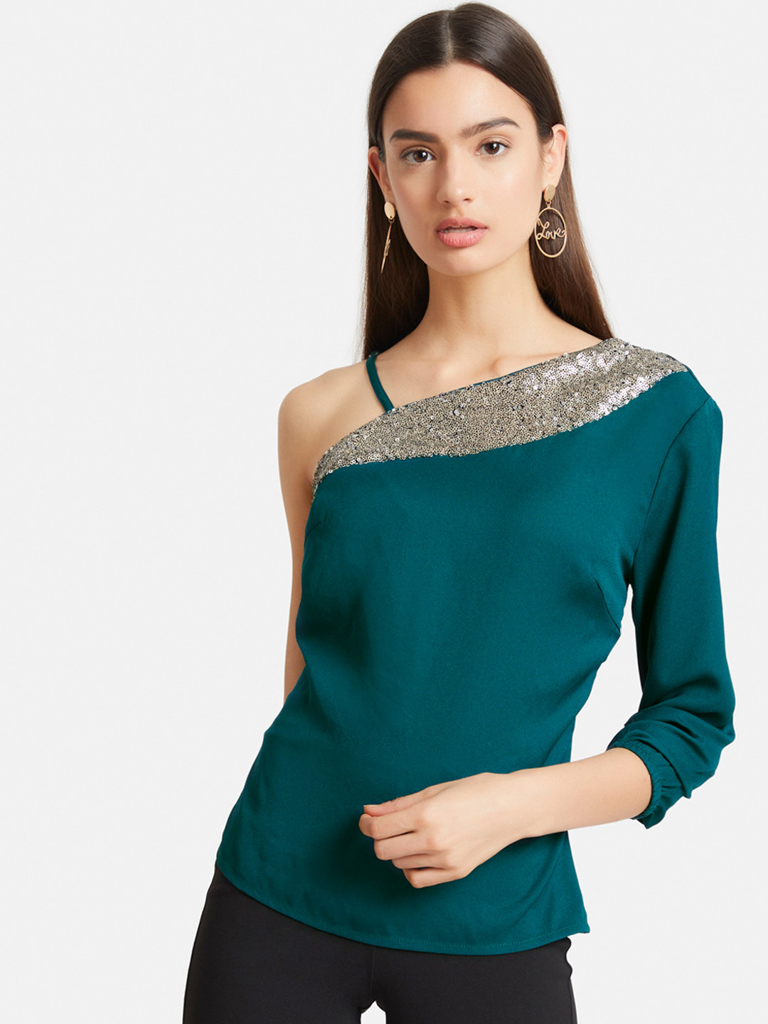 Buy Kazo Women Turquoise Blue Solid Top - Tops for Women 10067011 | Myntra