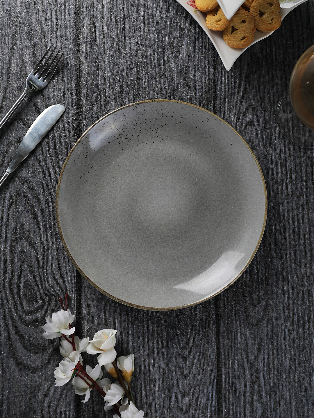 Buy Devnow Grey Solid Ceramic Plates - Dinnerware for Unisex 10074691 ...