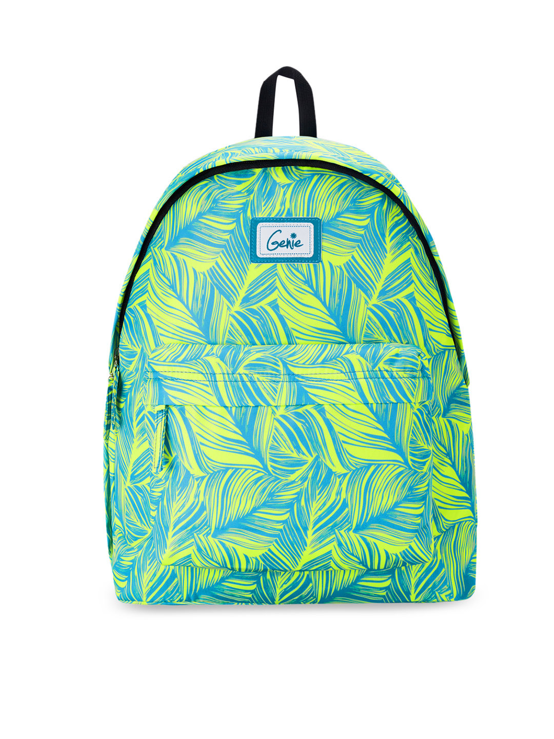 Buy Genie Unisex Blue & Yellow Printed 14 Inches Small Backpack ...