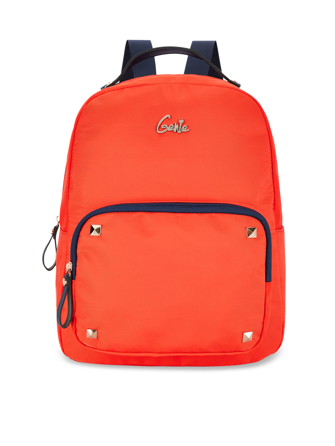 Buy Genie Unisex Coral Orange 15 Inches Solid Small Backpack ...