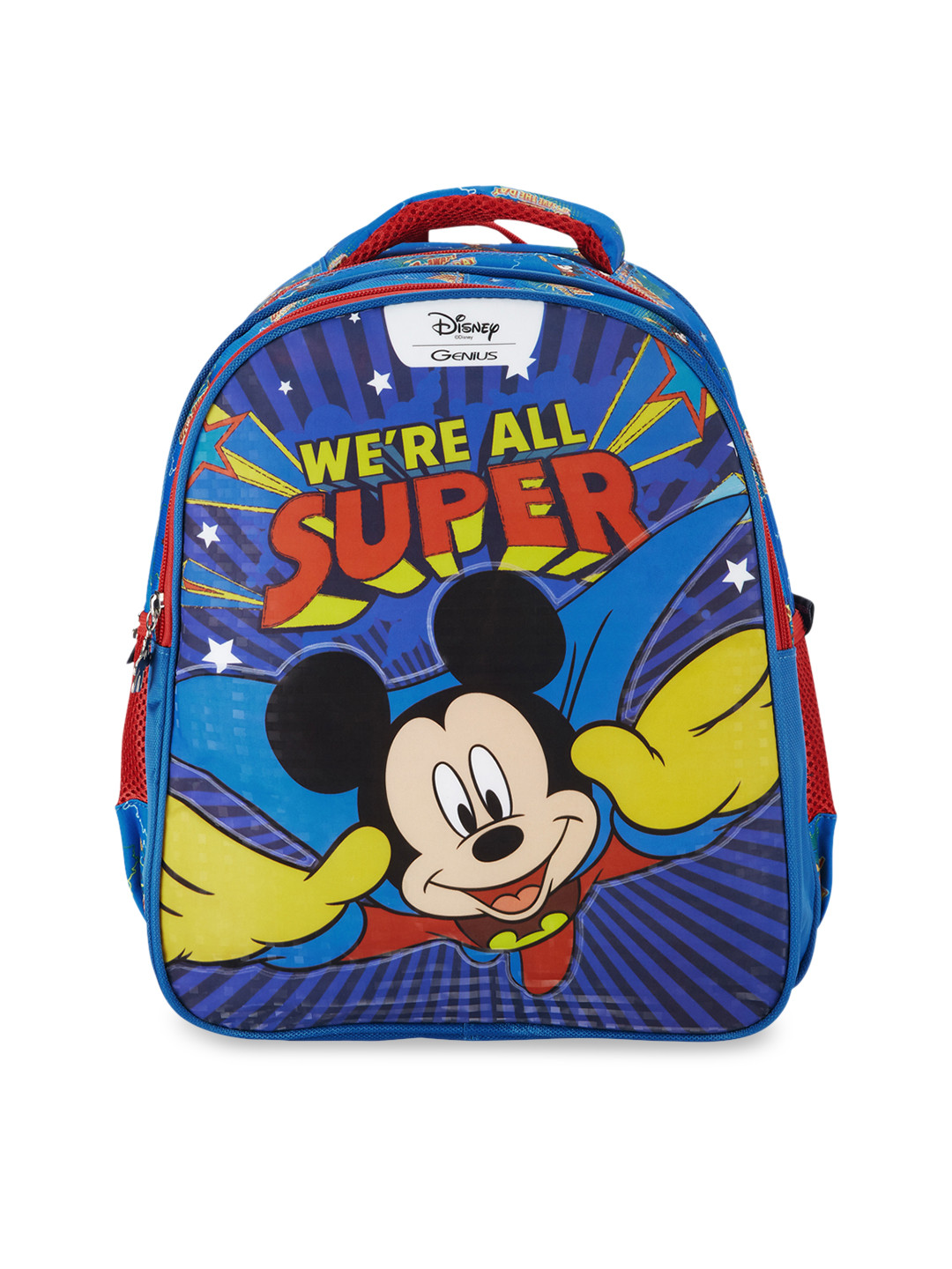 Buy Genius Kids Blue Mickey Mouse Print 14 Inches Small Backpack ...