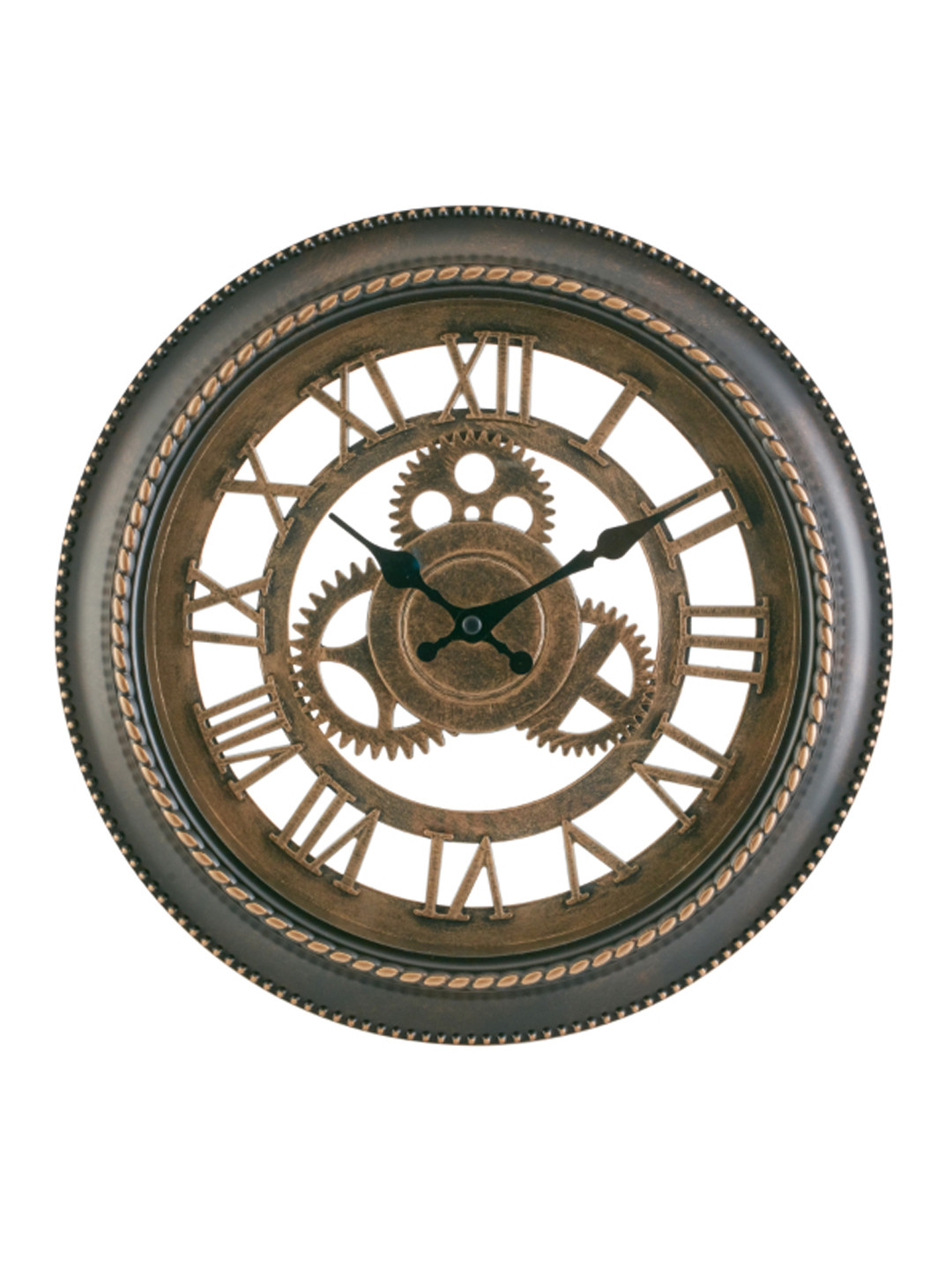 Buy HomeTown Brown Round Aristo Mechanised Rope Border Analogue Wall ...