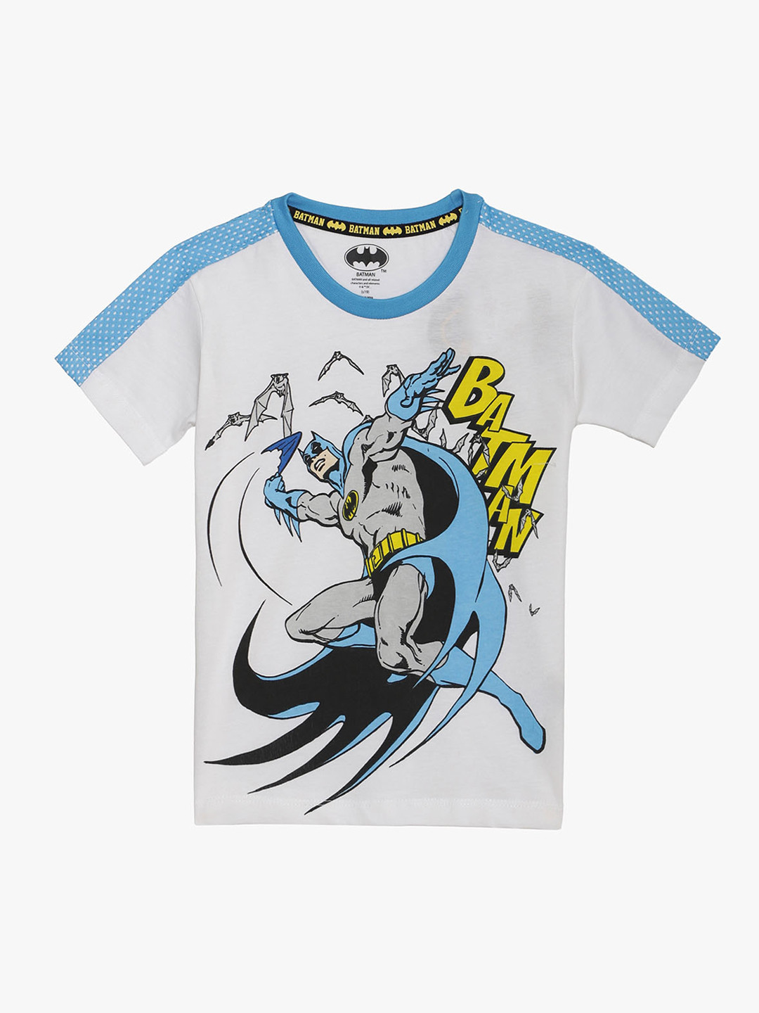 Buy Kids Ville Boys Navy Blue Batman Printed Round Neck Half Sleeve T ...