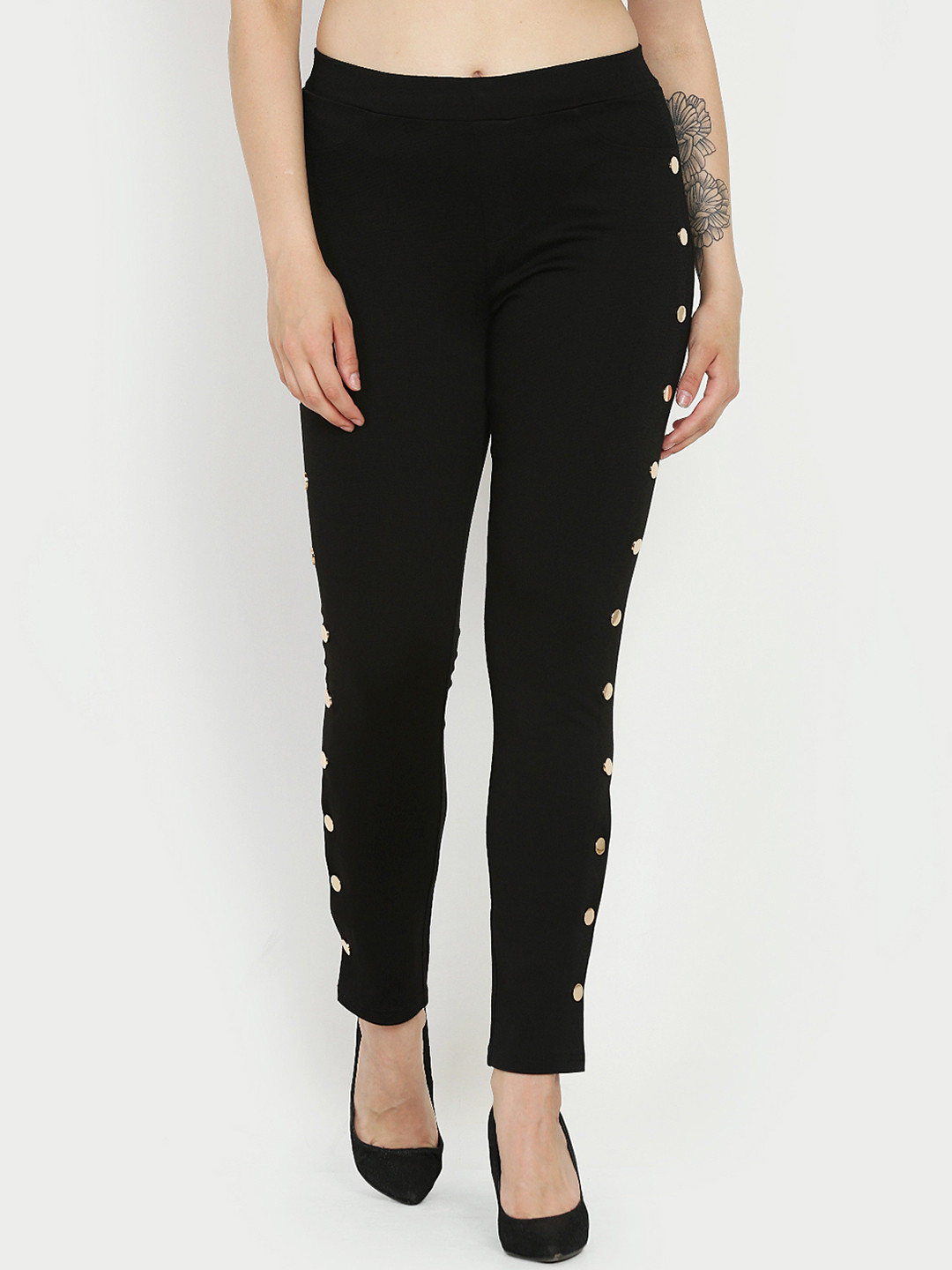 Buy Westwood Women Black Solid Treggings - Jeggings for Women 9877565 ...