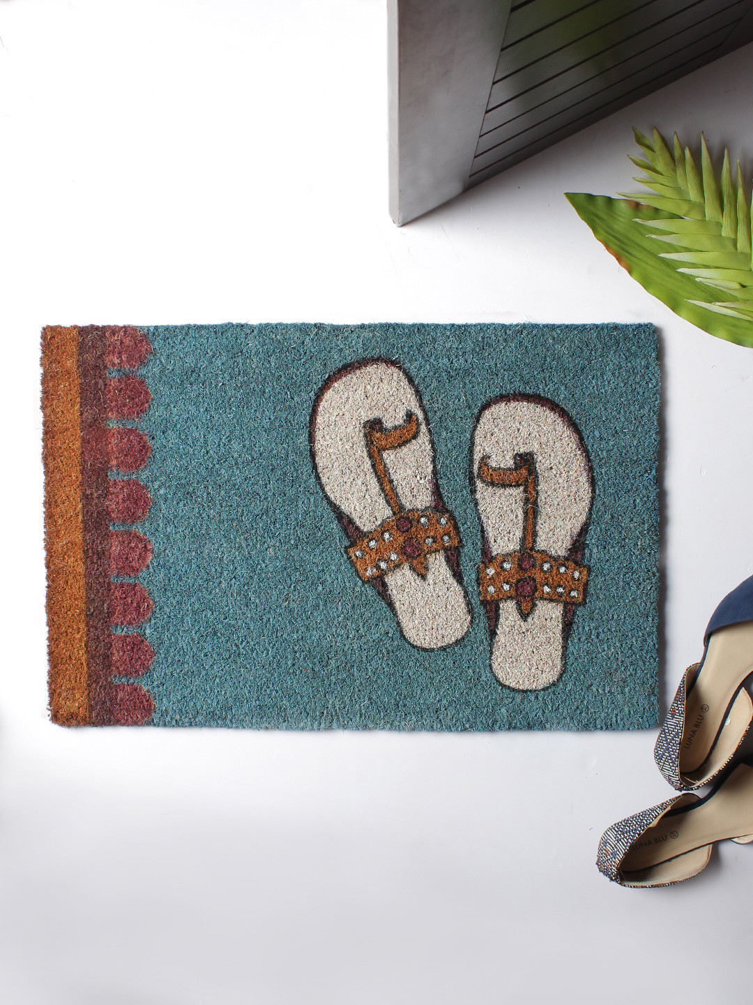 Buy India Circus By Krsnaa Mehta Sea Green Rectangular Anti Skid Coir ...