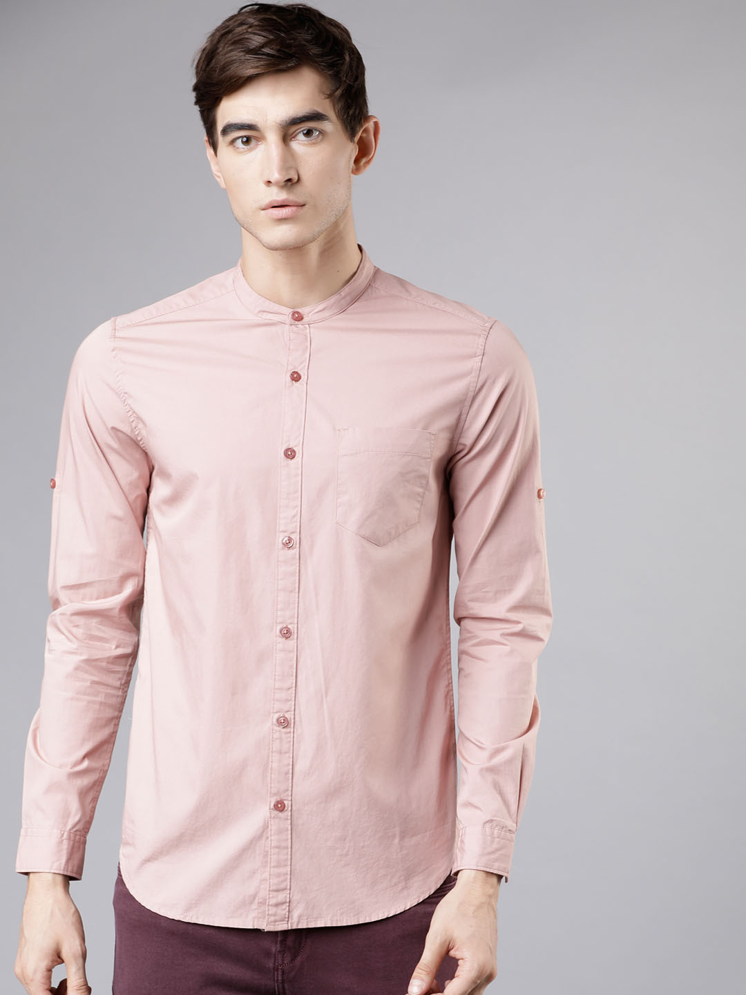 Buy HIGHLANDER Men Pink Slim Fit Solid Casual Shirt - Shirts for Men ...