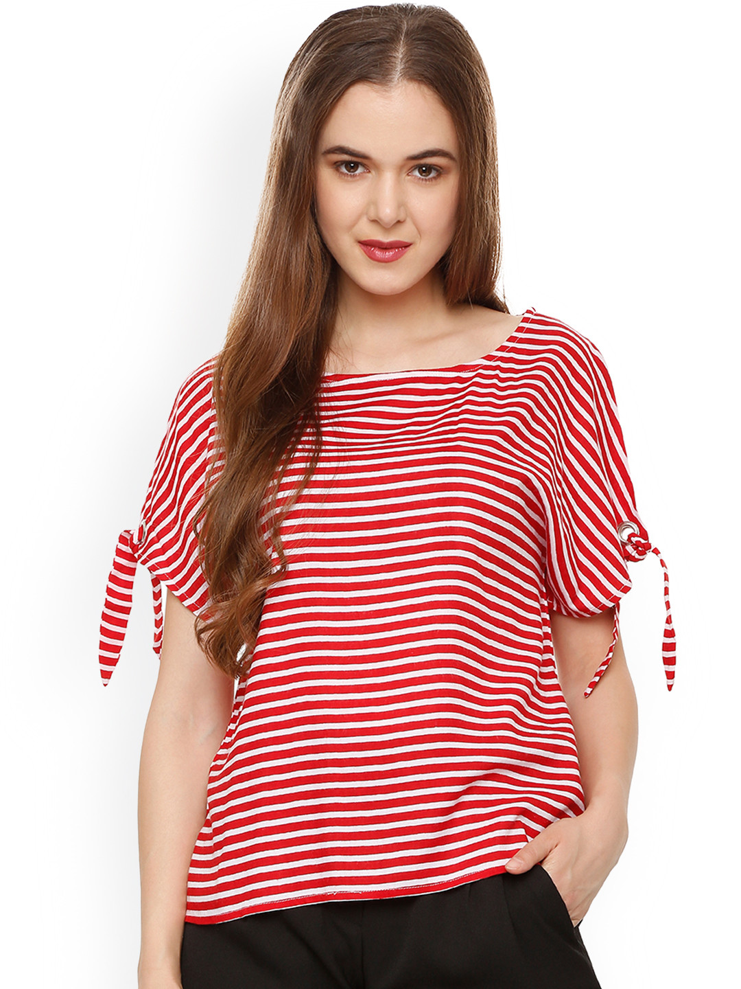 Buy People Women Red Striped Top - Tops for Women 9940977 | Myntra