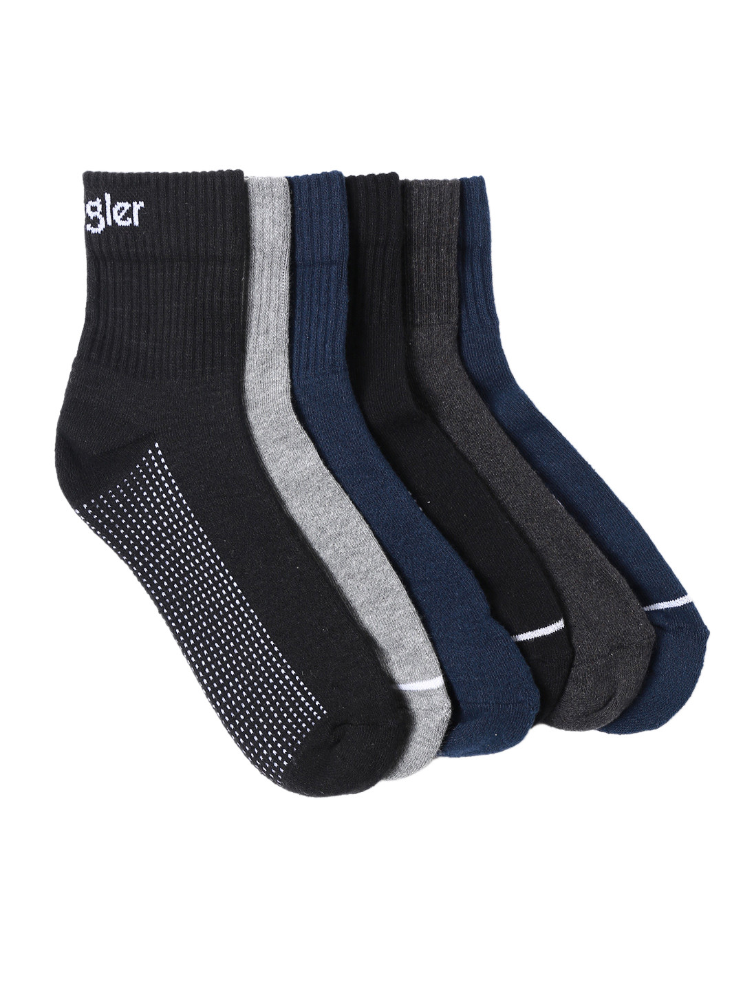 Buy Wrangler Men Pack Of 6 Solid Assorted Ankle Length Socks - Socks ...