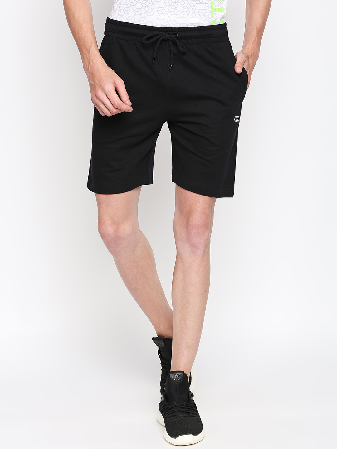 Buy Ajile By Pantaloons Men Black Solid Slim Fit Sports Shorts - Shorts ...