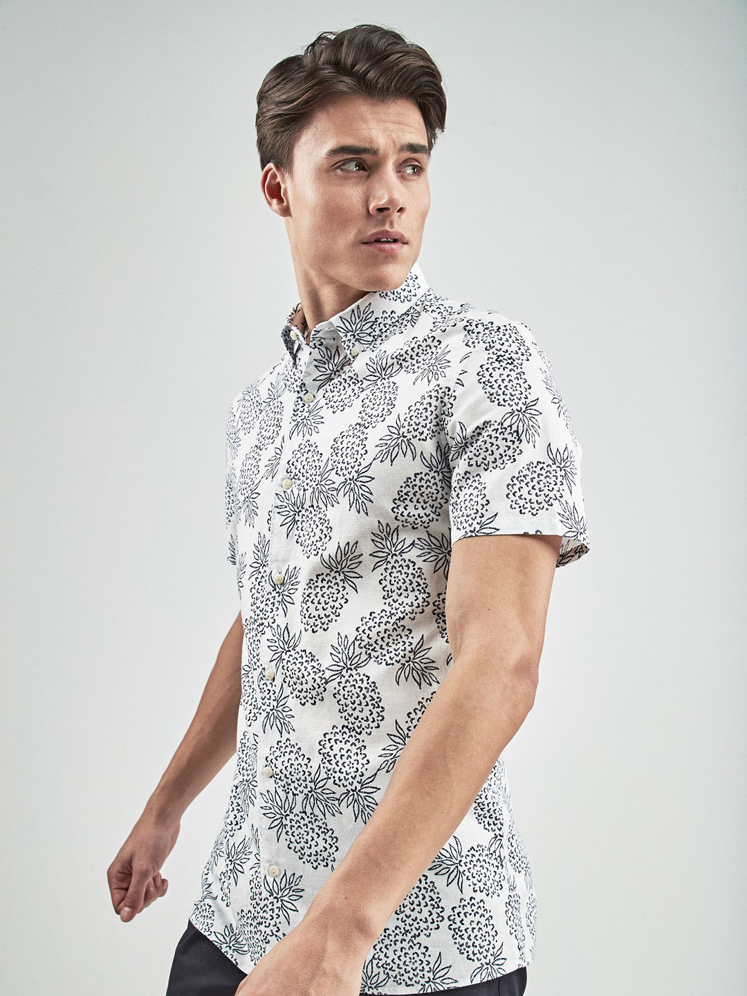 Buy Next Men White & Black Regular Fit Printed Casual Shirt - Shirts ...