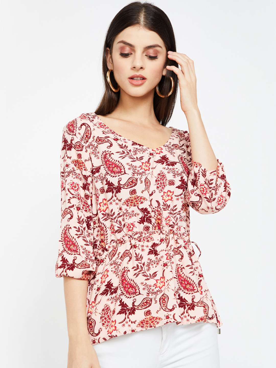 Buy CODE By Lifestyle Women Pink Printed Top - Tops for Women 10282813 ...