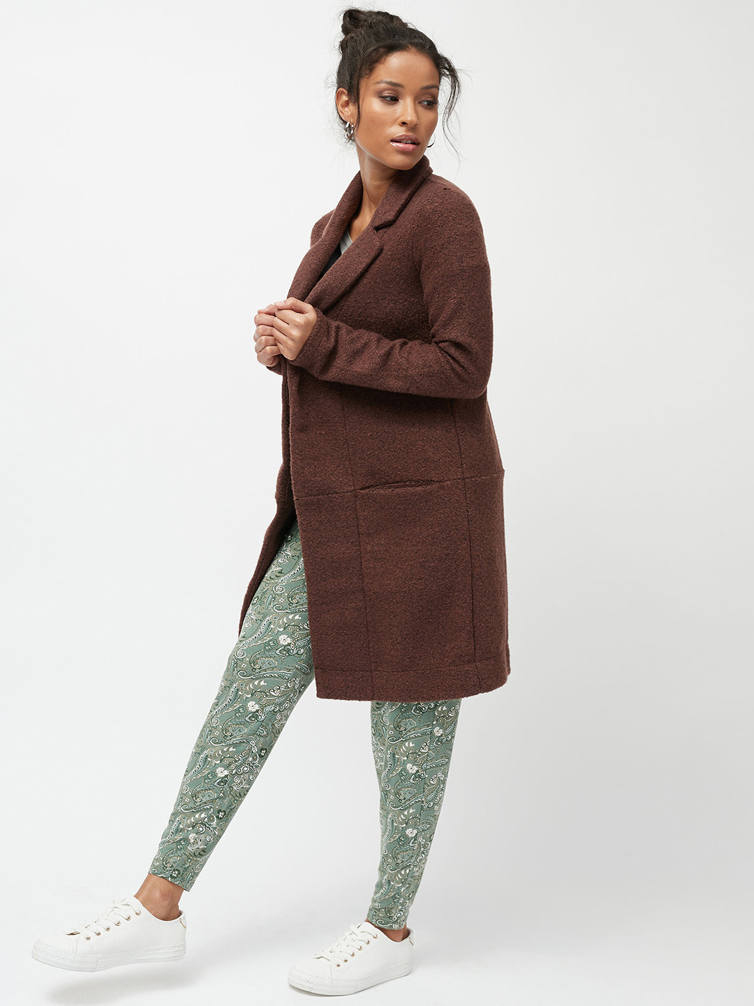 Buy Next Women Brown Solid Overcoat - Coats for Women 10284687 | Myntra