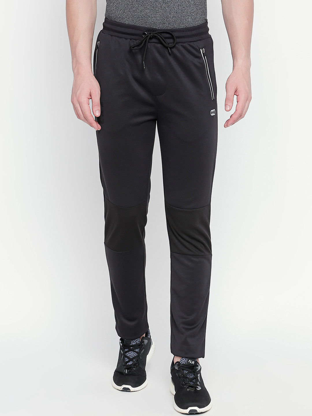 Buy Ajile By Pantaloons Men Black Solid Slim Fit Track Pants - Track ...