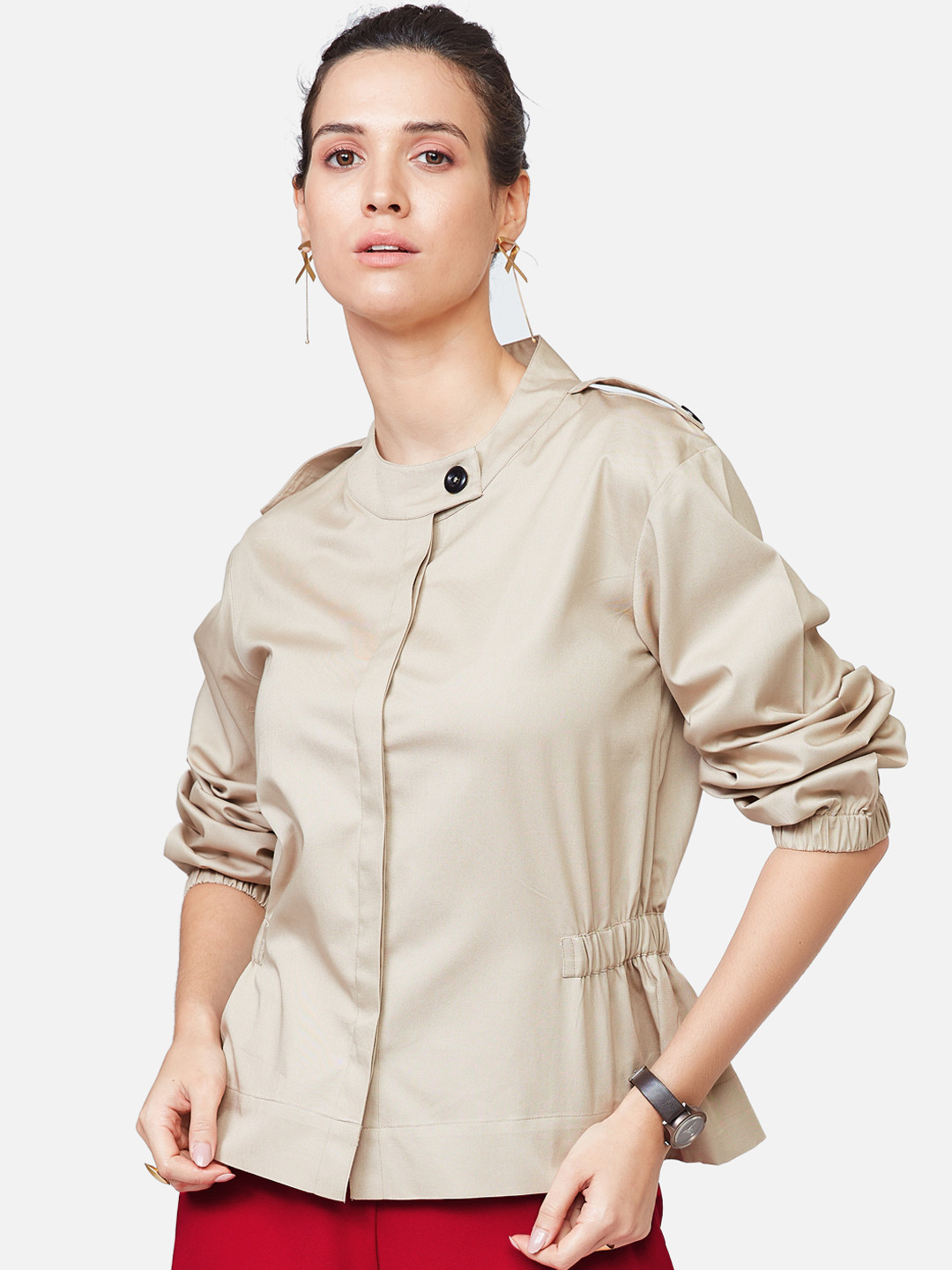 Buy The Label Life Women Beige Regular Fit Solid Casual Shirt - Shirts ...